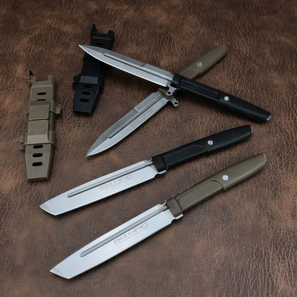 Fixed Blade Stiletto Knives Nylon Glass Fiber Handle EDC Outdoor ...